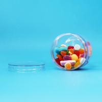 China Clear PET Plastic Dry Food Candy Cookies Nuts Gift Jars 260ml 80mm Screw Lid Food Grade for sale