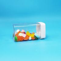 China Square White Lid Transparent PET Plastic Food Jar 450ml 68mm Food Grade Candy Cookies Container for sale