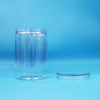 China Food Grade Transparent PET Tall Round Plastic Candy Peanut Packaging Jar 1060ml 102mm for sale