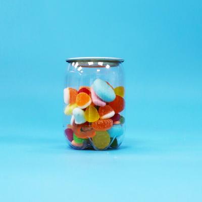 China Clear PET Easy Open Cans 210ml Food Grade Plastic Soda Drink Containers with Leak Proof Lid for sale