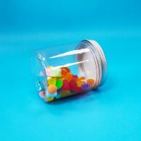 China Round Clear PET Food Grade Jar 440ml 83mm Wide Mouth with Aluminum Lid for Candy for sale