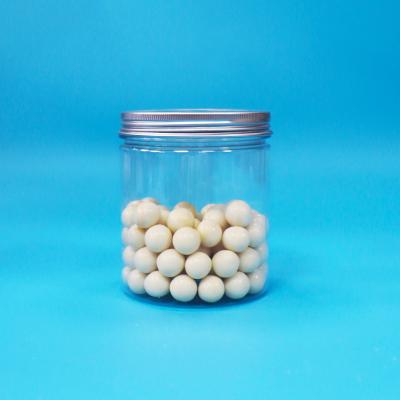China Transparent Round PET Food Grade Jar 440ml 83mm Wide Mouth with Aluminum Screw Lid for sale
