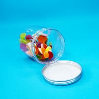 China Transparent Round PET Food Grade Jar 440ml 83mm Wide Mouth with Aluminum Screw Lid for sale