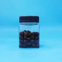 China Square PET Plastic Nut Packaging Jar 388ml 70mm Airtight BPA Free Candy Cookie Container for sale
