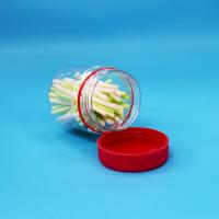 China Food Grade Clear PET Plastic Storage Jars 180ml 57mm Screw Lid Empty Small Sweet Jars for sale