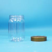 China PET Food Grade Clear Round Plastic Jar 310ml 70mm Diameter Screw Lid for sale