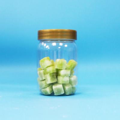 China PET Clear Round Plastic Jar 310ml 70mm Diameter Food Grade Screw Lid for Biscuits Lollipops for sale