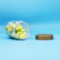 China PET Clear Round Plastic Jar 310ml 70mm Diameter Food Grade Screw Lid for Biscuits Lollipops for sale