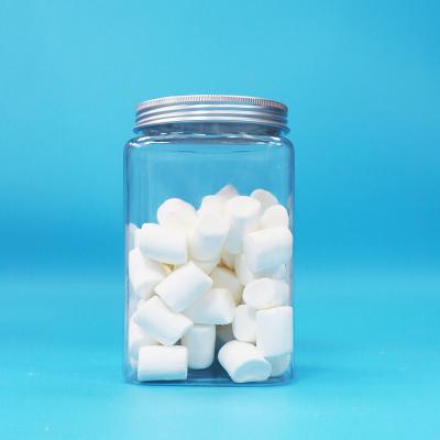 China Square PET Plastic Candy Jar 1001ml with Aluminum Screw Lid BPA Free Food Grade for sale