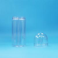 China Food Grade Transparent PET Candy Jar 149ml 66mm Diameter Screw Lid Small Round Plastic Container for sale