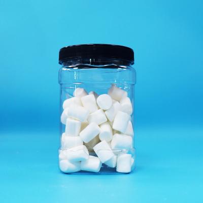 China Food Grade PET Plastic Grip Jar 1688ml 115mm Square Transparent with Black Flat Lid for sale