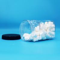 China Food Grade PET Plastic Grip Jar 1688ml 115mm Square Transparent with Black Flat Lid for sale