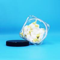 China Square Transparent PET Plastic Jar 2166ml 110mm Black Screw Lid for Baby Food Candy Cookies for sale