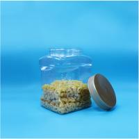 China Clear PET Jars 2400ml 128mm Screw Lid Food Grade for Nuts Cookies Candy for sale