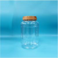 China Transparent Round Wide Mouth PET Plastic Jar 3400ml 110mm Neck Brown Cap for sale