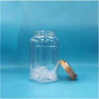 China Transparent Round Wide Mouth PET Plastic Jar 3400ml 110mm Neck Brown Cap for sale