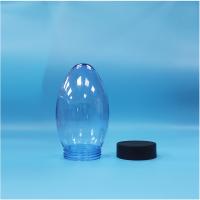 China Unique Egg-Shaped Plastic Candy Popcorn Pistachio Nut Jar Upside Down Screw Cap for sale