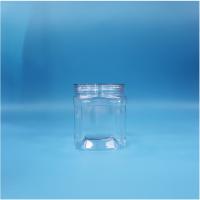 China 500ml Transparent Square PET Jar 85mm Food Grade Container for Dried Fig Coconut Flakes for sale