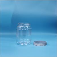 China 900ml Clear PET Plastic Jar with Aluminum Screw Cap 85mm Neck for Candy Food Storage for sale