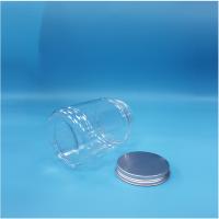 China 900ml Transparent PET Jar with Aluminum Screw Flat Lid 103mm Diameter Food Grade for sale
