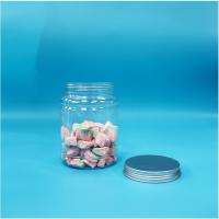 China 900ml Transparent PET Jar with Aluminum Screw Flat Lid 103mm Diameter Food Grade for sale