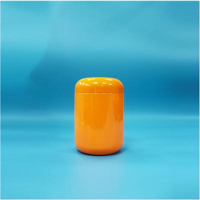 China 1000ml Round Orange PET Plastic Jar for Cereals and Multi-Grain Walnut Sesame Powder 85mm Neck for sale