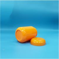 China 1000ml Round Orange PET Plastic Jar for Cereals and Multi-Grain Walnut Sesame Powder 85mm Neck for sale