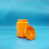 China Screw Lid Round Shape Orange Plastic Jar For Cereals Multi-Grain Walnut Peanut for sale