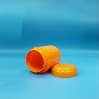 China Screw Lid Round Shape Orange Plastic Jar For Cereals Multi-Grain Walnut Peanut for sale
