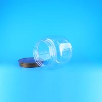 China 750ml Clear PET Round Wide Mouth Plastic Candy Chocolate Containers with Screw Lids 87mm for sale