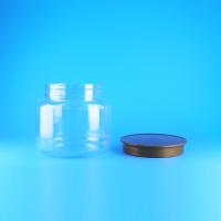 China 750ml Clear PET Round Wide Mouth Plastic Candy Chocolate Containers with Screw Lids 87mm for sale