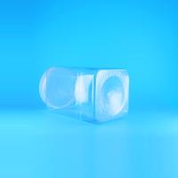 China Clear PET Square Food Grade Plastic Containers 1111ml 83mm with Aluminum Screw Lids for sale