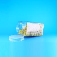 China Food Grade PET Square Plastic Jar 1111ml with Aluminum Screw Lid for Candy Dried Chili for sale