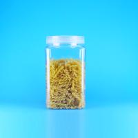 China Food Grade PET Square Plastic Jar 1111ml with Aluminum Screw Lid for Candy Dried Chili for sale