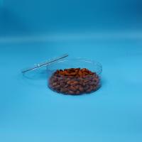 China BPA Free Clear PET Plastic Dried Fruit Pistachio Containers 550ml 140mm Flat Lids for sale