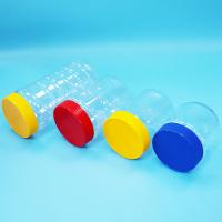 China Round Transparent PET Plastic Jars 72mm 340ml 350ml 480ml 690ml Peanut Butter Food Grade Screw Lid for sale