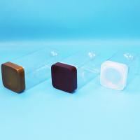 China Food Grade PET Transparent Square Plastic Jar 395ml 555ml Screw Lid for Candy Snacks Nuts for sale