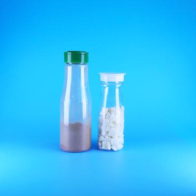 China Clear PET Plastic Spice Jar 200ml 330ml with Flip Top Cap BPA Free Food Grade for sale