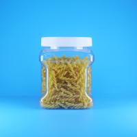 China Transparent Square PET Screw Flat Lid Plastic Grip Jar 1450ml 49oz for Biscuits for sale