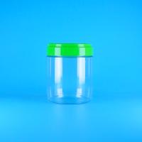 China Food Grade PET Clear Round Jar 520ml 89mm Screw Cap for Peanut Butter for sale