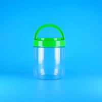 China Food Grade PET Clear Round Jar 520ml 89mm Screw Cap for Peanut Butter for sale