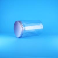 China Clear PET Plastic Wide Mouth Nut Food Candy Tall Round Jar 83mm 791ml Screw Flat Lid for sale
