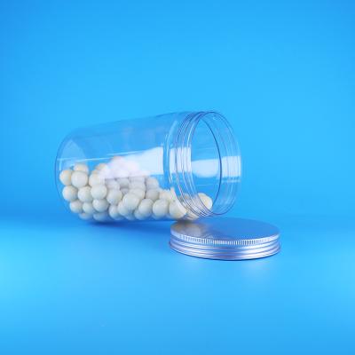 China Clear PET Plastic Tall Round Jar 791ml 83mm Neck with Aluminum Flat Lid for Food Candy for sale