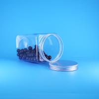 China Transparent Cheap Empty Square PET Plastic Candy Tall Jars Bulk Flat Aluminum Cap for sale
