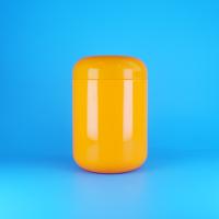 China Airtight Orange Round PET Plastic Jar 1000ml 85mm Screw Lid for Cookies Candy for sale