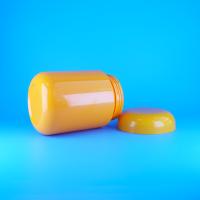 China Airtight Orange Round PET Plastic Jar 1000ml 85mm Screw Lid for Cookies Candy for sale