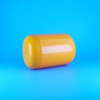 China Food Grade PET Plastic Jar 1000ml 85mm Neck Airtight Screw Lid Orange Flat Cap for Cookies Candy for sale