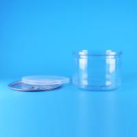 China Plastic Transparent PET Round Easy Open Lid Can 420ml 99mm for Food Candy Cookies Snack Tea for sale