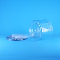 China Plastic Transparent PET Round Easy Open Lid Can 420ml 99mm for Food Candy Cookies Snack Tea for sale