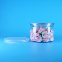 China Plastic Transparent PET Round Easy Open Lid Can 420ml 99mm for Food Candy Cookies Snack Tea for sale